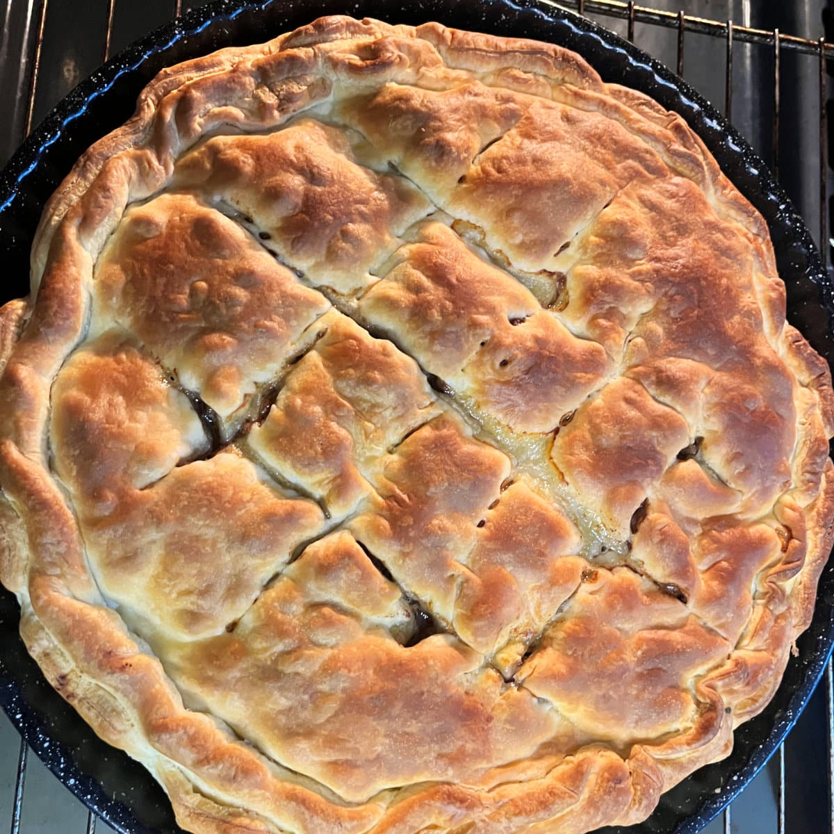 Beef mince and mushroom pie
