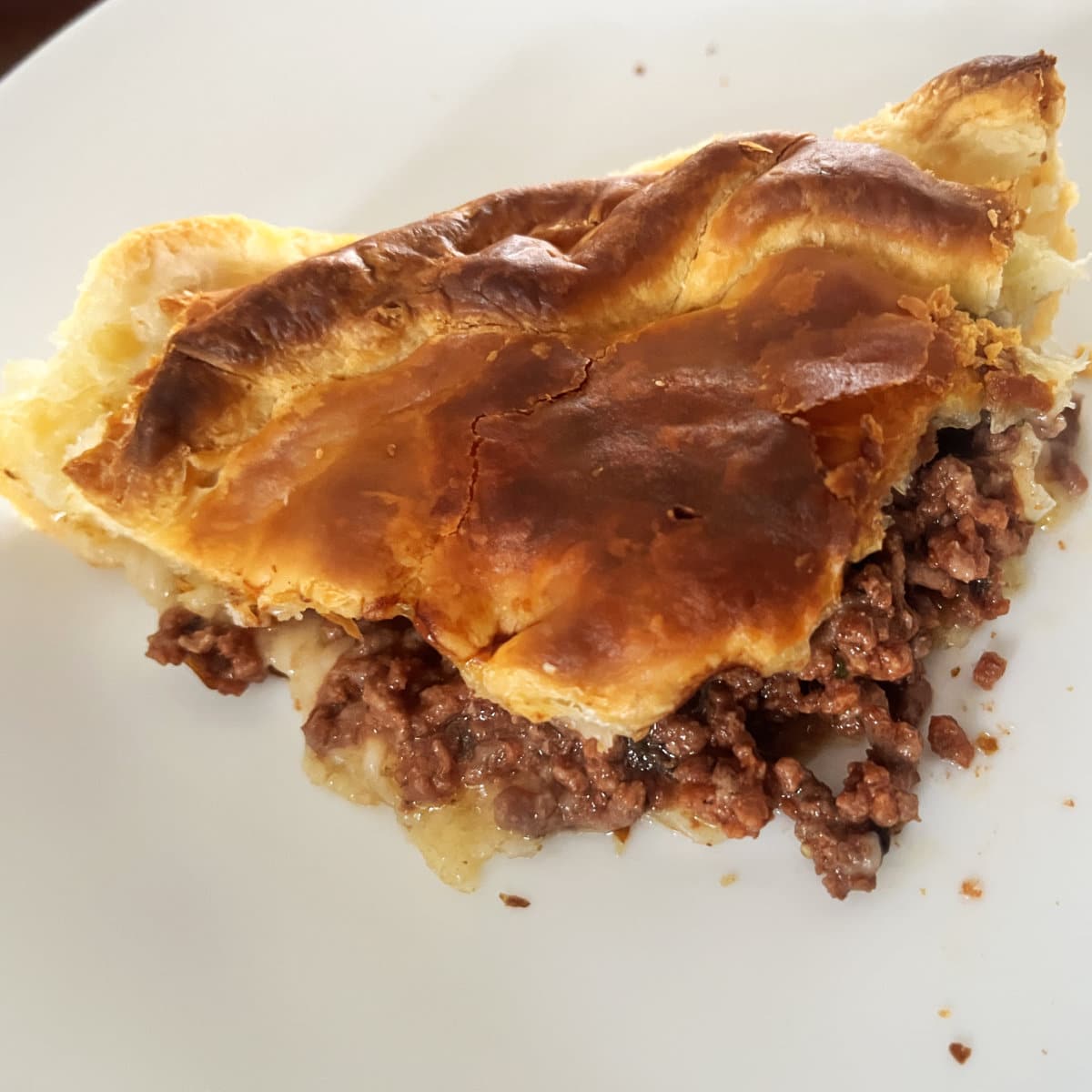 Beef mince and mushroom pie